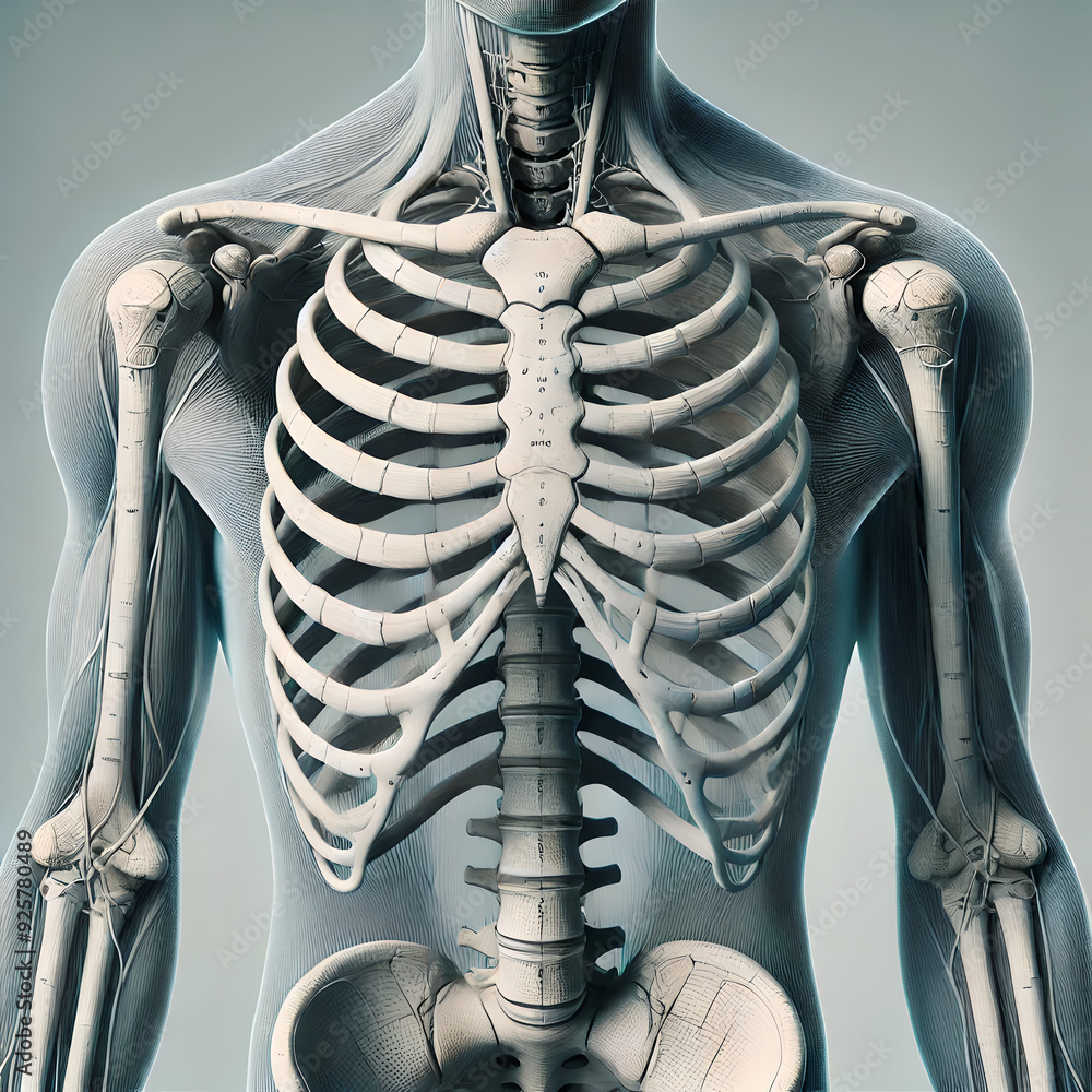 3D model illustration human Bone anatomy: high-resolution image of the ...