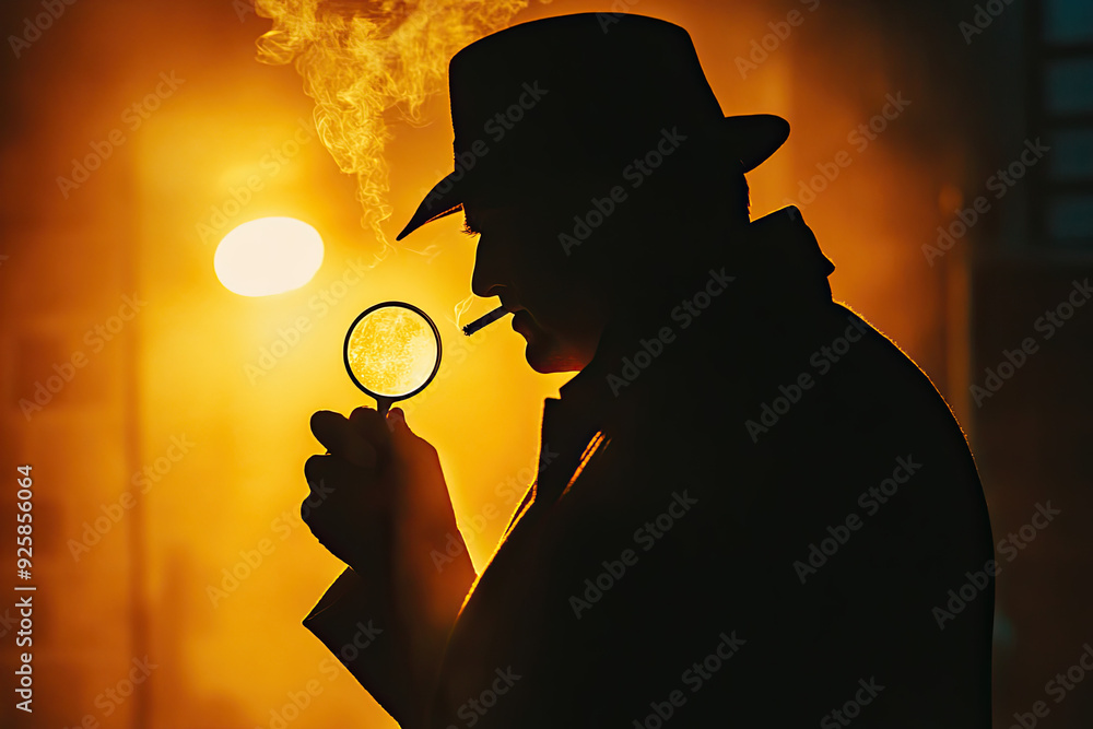 Detective background illustration, forensic crime scene investigation ...