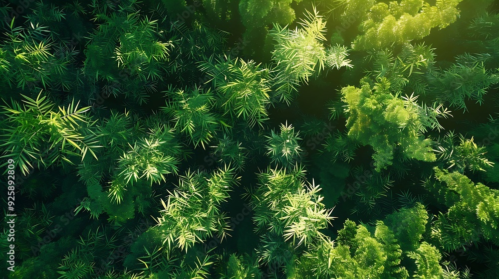 Aerial perspective of a panda habitat in the 2000s, significant ...