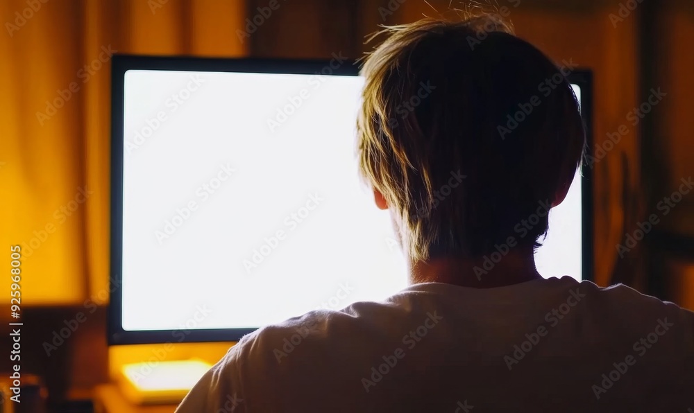 Young Professional Working from Home: Over-the-Shoulder View of Remote ...