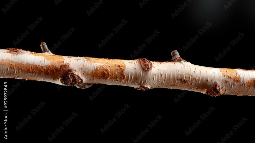 birch tree branch with dry eaves, png file of isolated cutout object on ...