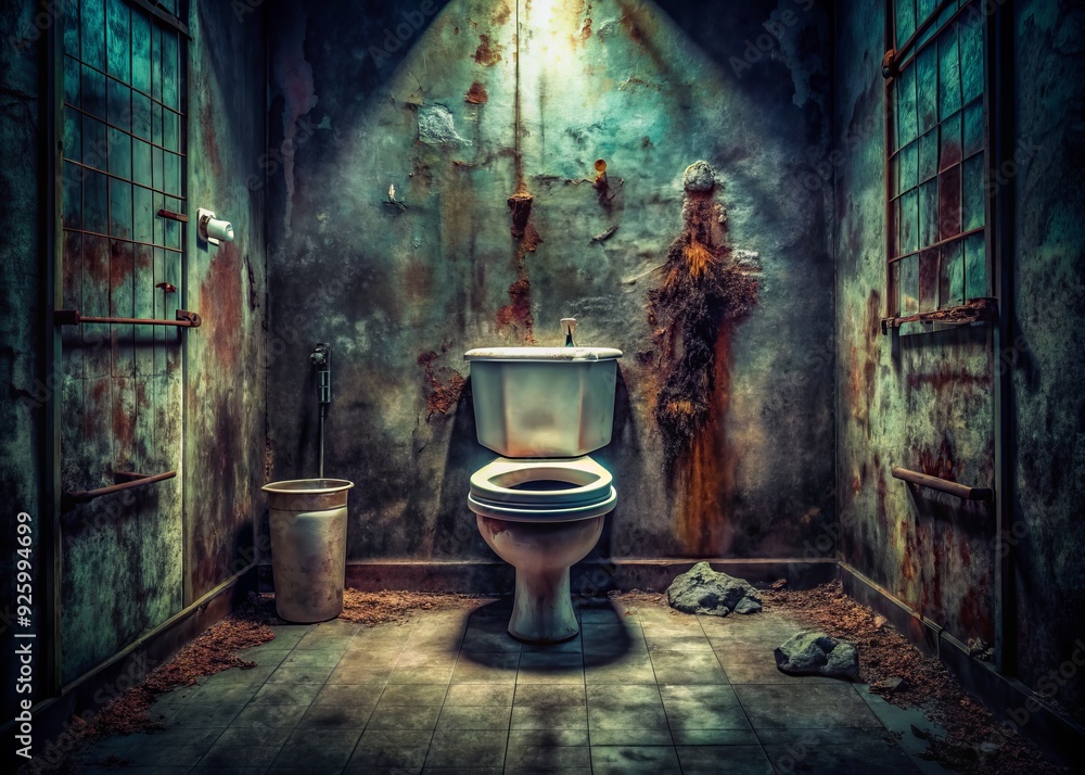 creepy dark moody dimly lit photograph eerie fake feces abandoned ...