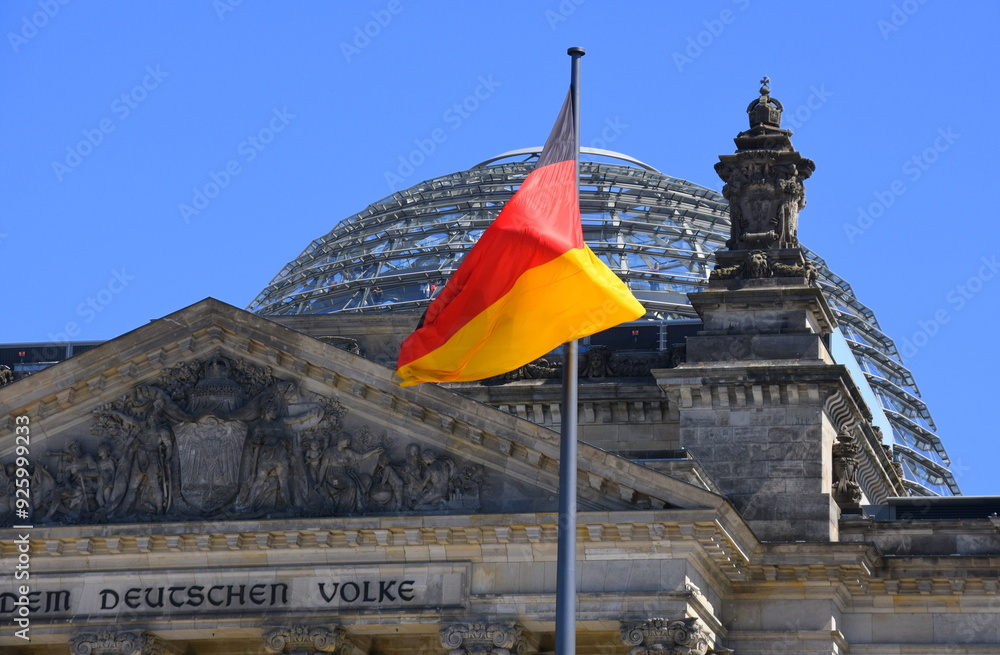 Bundestag, Reich Parliament Building in Berlin, with Norman Foster's ...