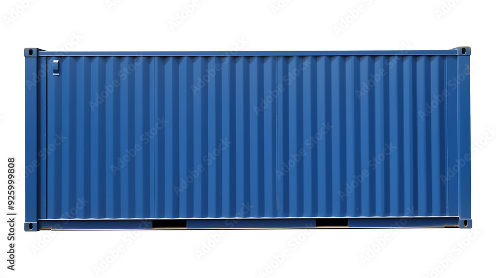 Blue Shipping Container Side View Isolated on Transparent Background ...