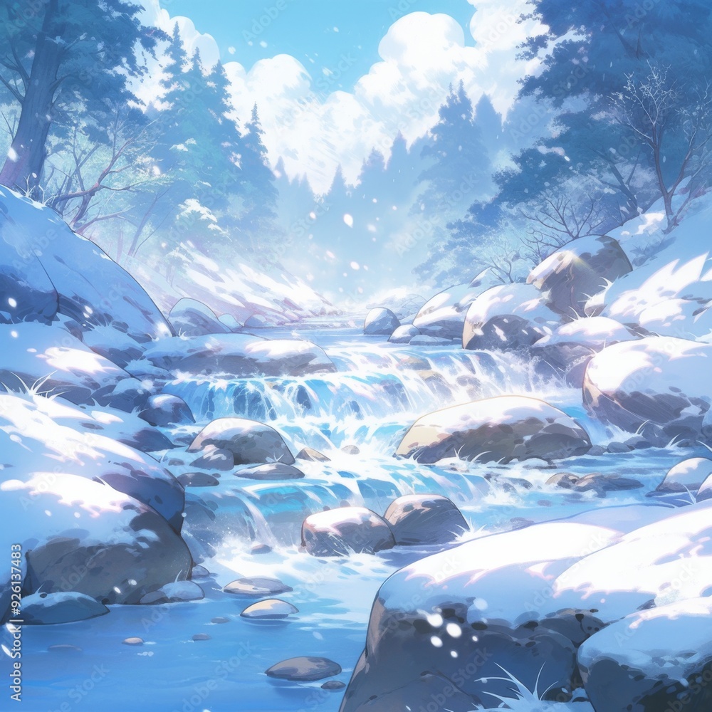 Enchanting Anime-Style Snowy Kingdom: A Beautiful and Dreamy Winter ...