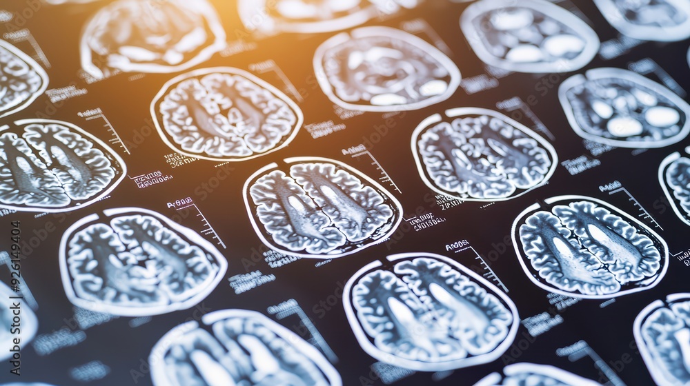 Detailed medical imaging of brain scans showcasing various cross ...