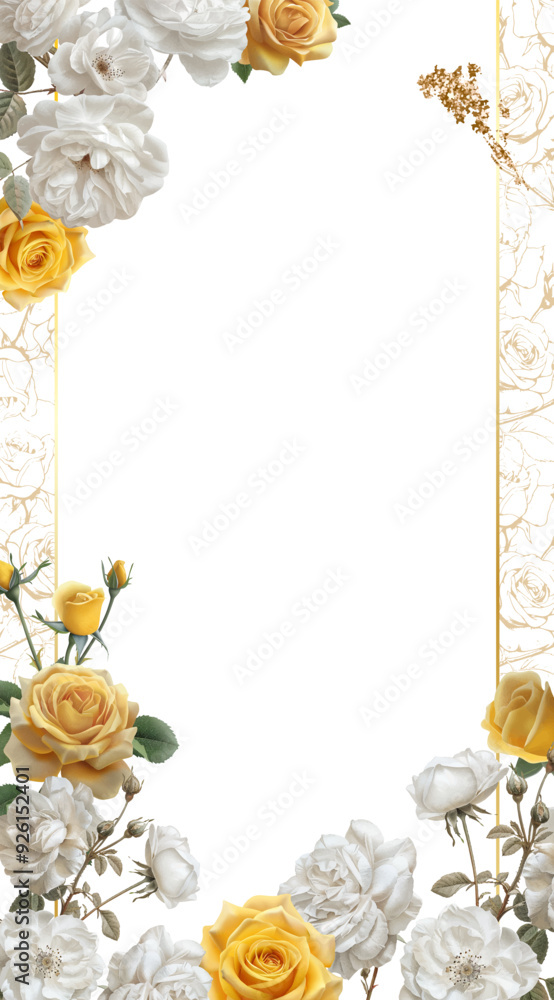 Editable Template Flower Frame Design Stock Vector | Adobe Stock