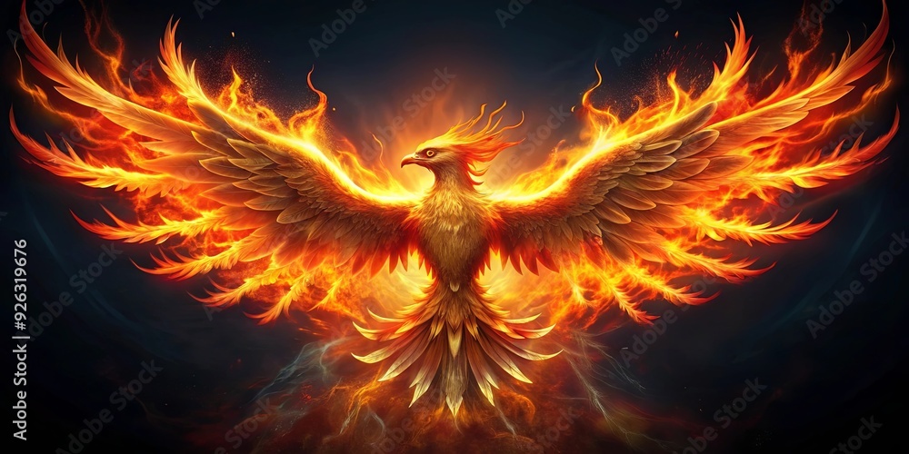 of a fiery phoenix symbolizing rebirth and transformation, phoenix ...