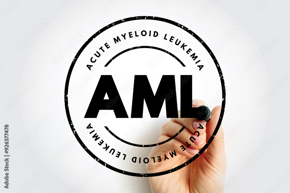 AML - Acute Myeloid Leukemia acronym, medical concept background Stock ...