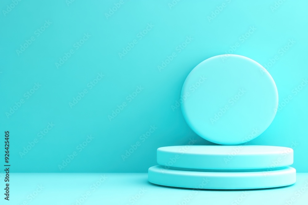 Ilustración de Stock Blue Pedestal. Minimalist blue podium circle ...