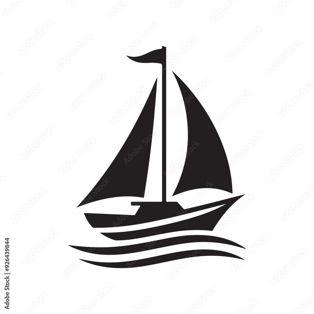 Sail boat logo vector icon, sign and symbol of sail boat, sail boat ...