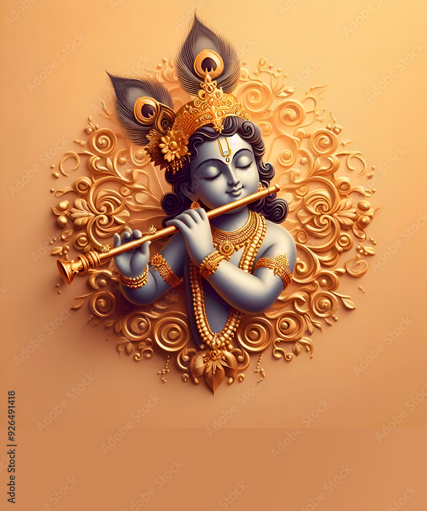 festival of happy shree krishna janmashtami abstract design background ...