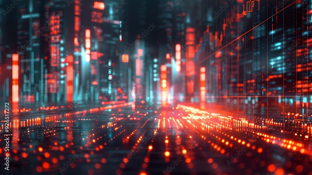 AI algorithms predicting market trends with detailed data ...