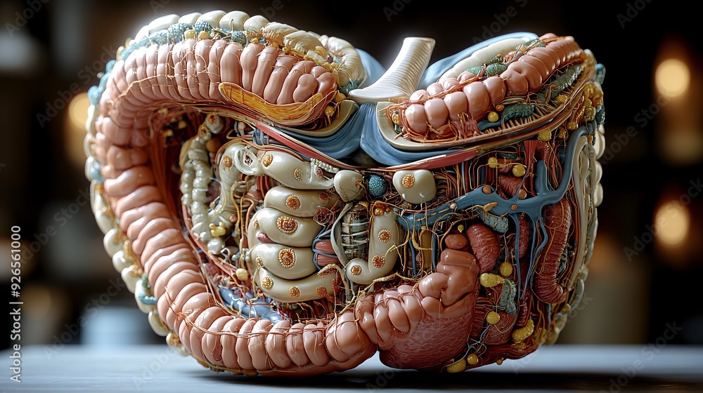 3D Human Digestive System: An intricate 3D model of the entire ...