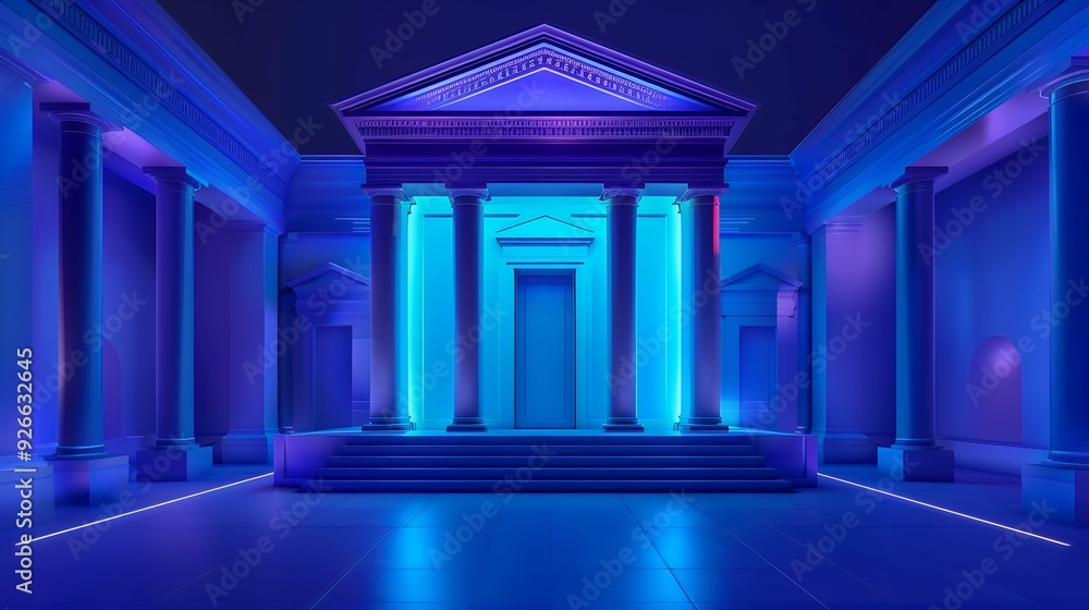 Bank building. Mobile banking concept. 3D realistic business object ...