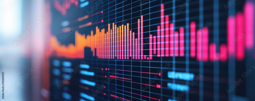 Bankruptcy reorganization timeline on a digital screen, with charts ...