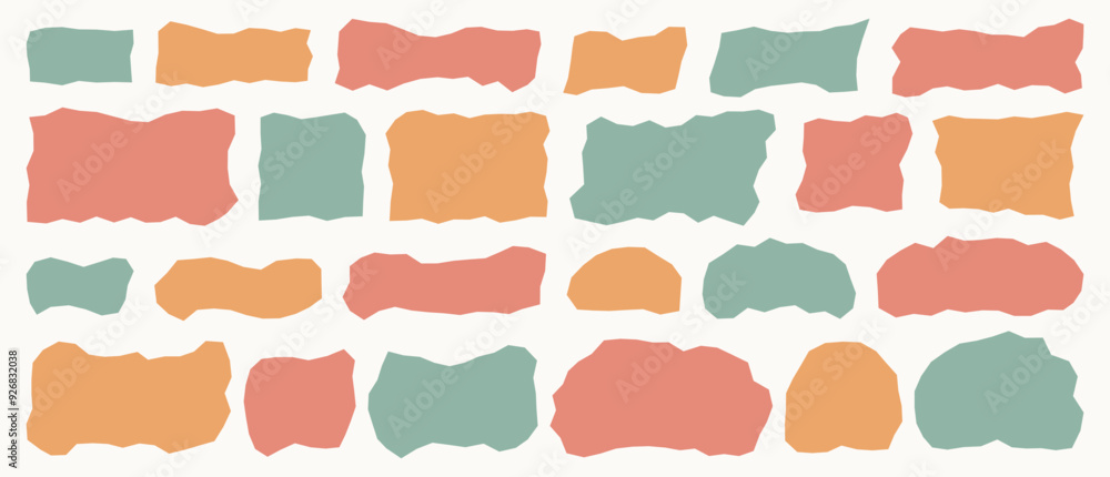 Vetor do Stock Set of abstract angular geometric rough shapes, hand ...