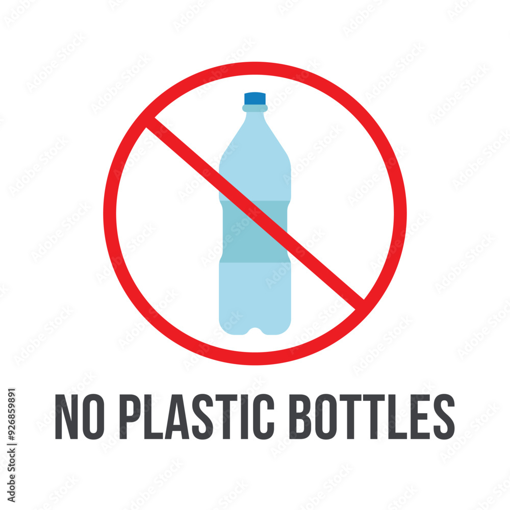 No Plastic Bottles Revolution Icons - Black and White Vector icons for ...
