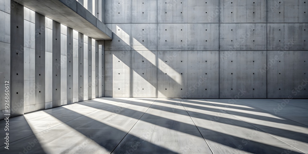 Abstract shadows cast on modern concrete walls, architecture, modern ...