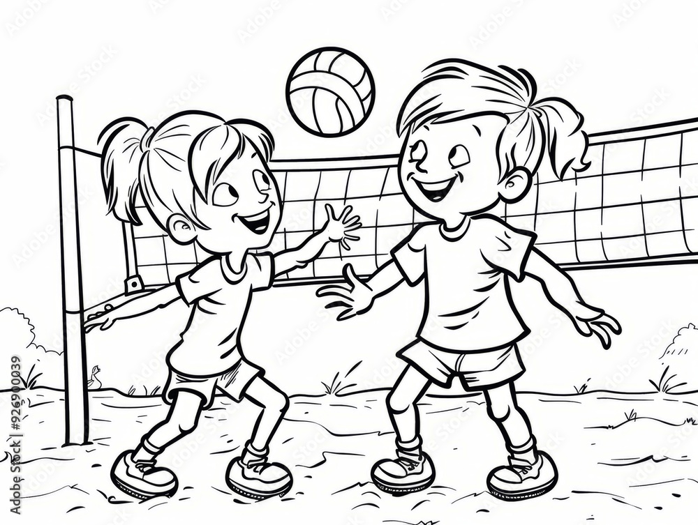 Children Playing Sports Colouring Pages for Kids, Preschoolers ...