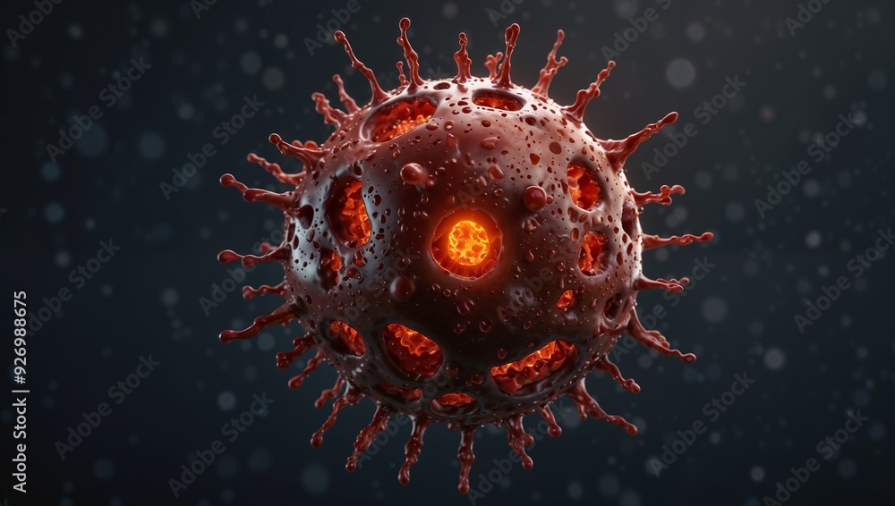 Virus particles, which are microscopic germs that can cause various ...