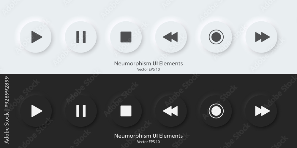 Play multimedia sign. A set of buttons with multimedia symbols. 3D ...