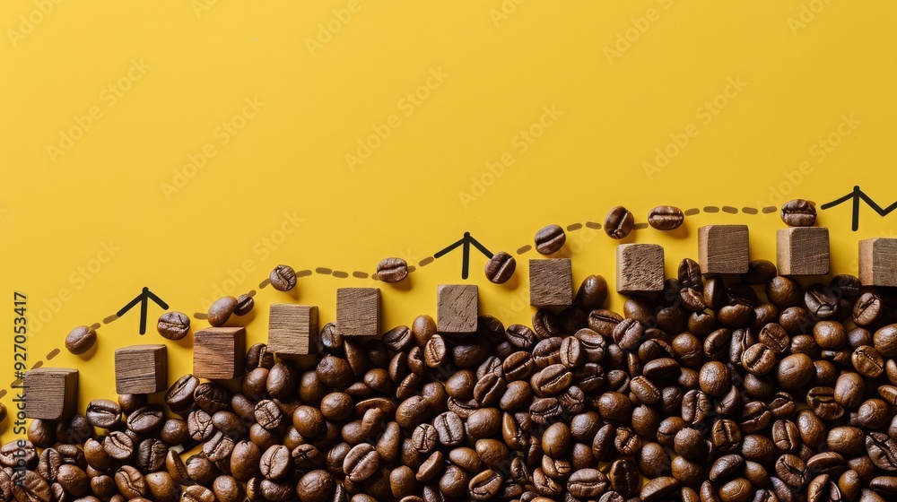 coffee bean arrow , coffee bean growth chart , upward coffee bean arrow ...