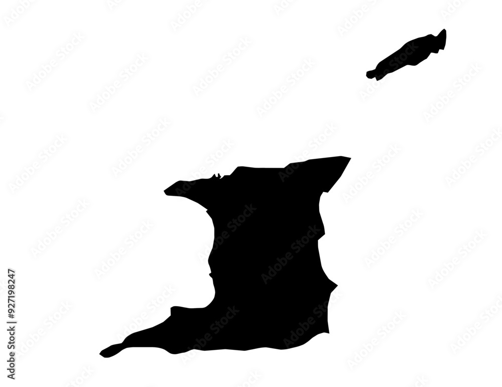 A contour map of Trinidad and Tobago. Vector graphic illustration on a ...