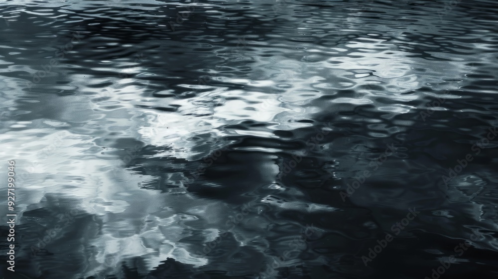 Abstract black clouds swirling in water, creating a dark and mysterious ...