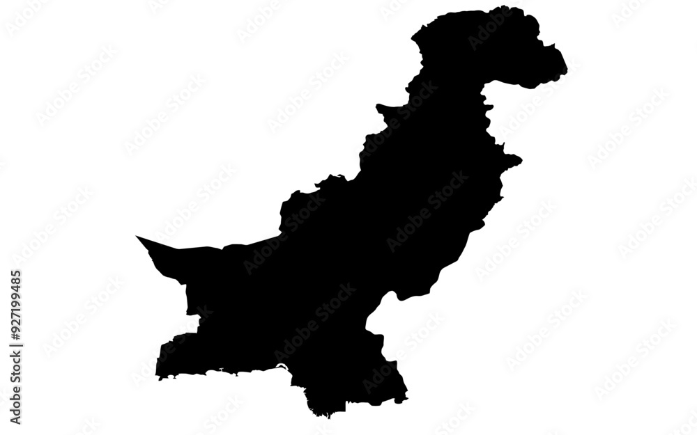 A contour map of Pakistan. Vector graphic illustration on a transparent ...