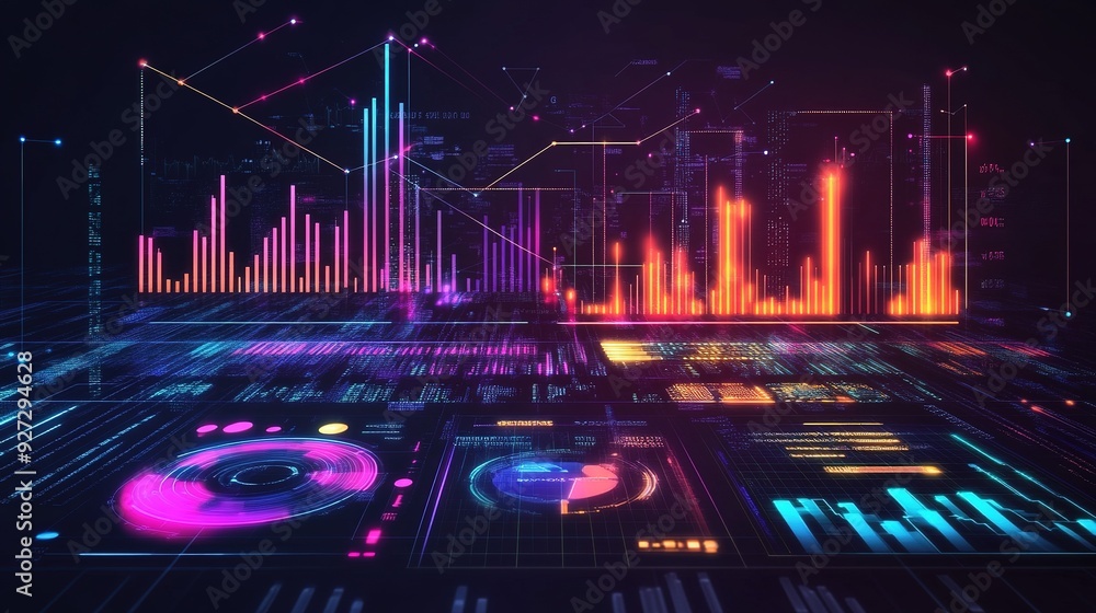 E-commerce Metrics Futuristic Background for Online Retail Analytics ...