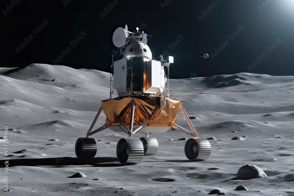 High Definition 5K 3D Model of Lunar Exploration Mission Including ...