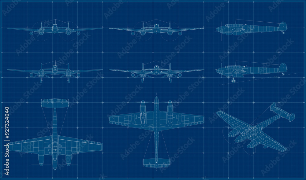 Twin-engine heavy fighter in German service during World War II. German ...