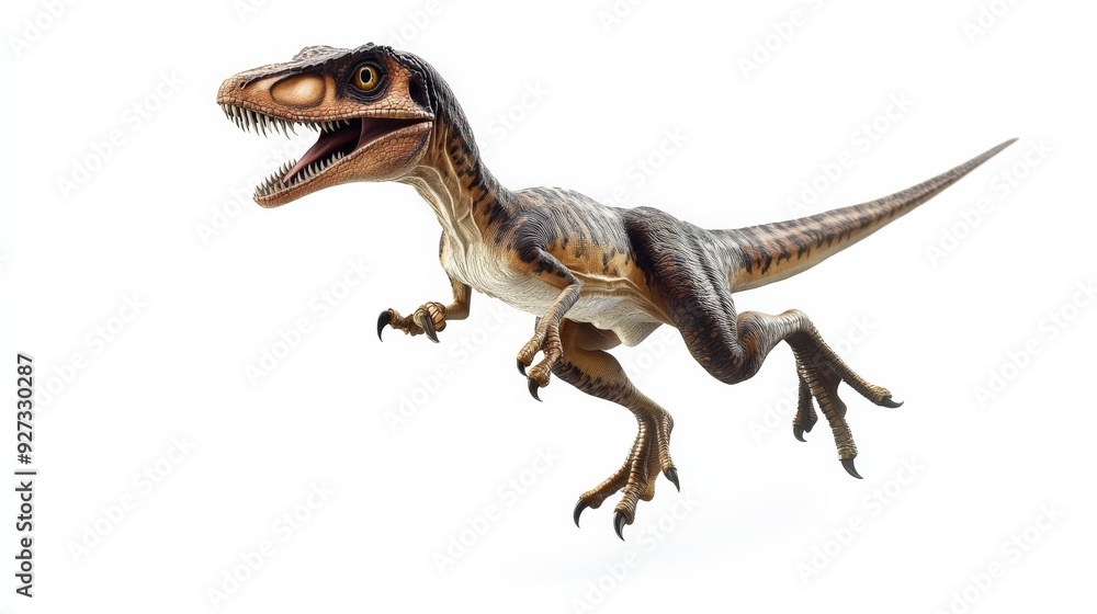 Realistic 3D rendering of a dinosaur, isolated on white background ...