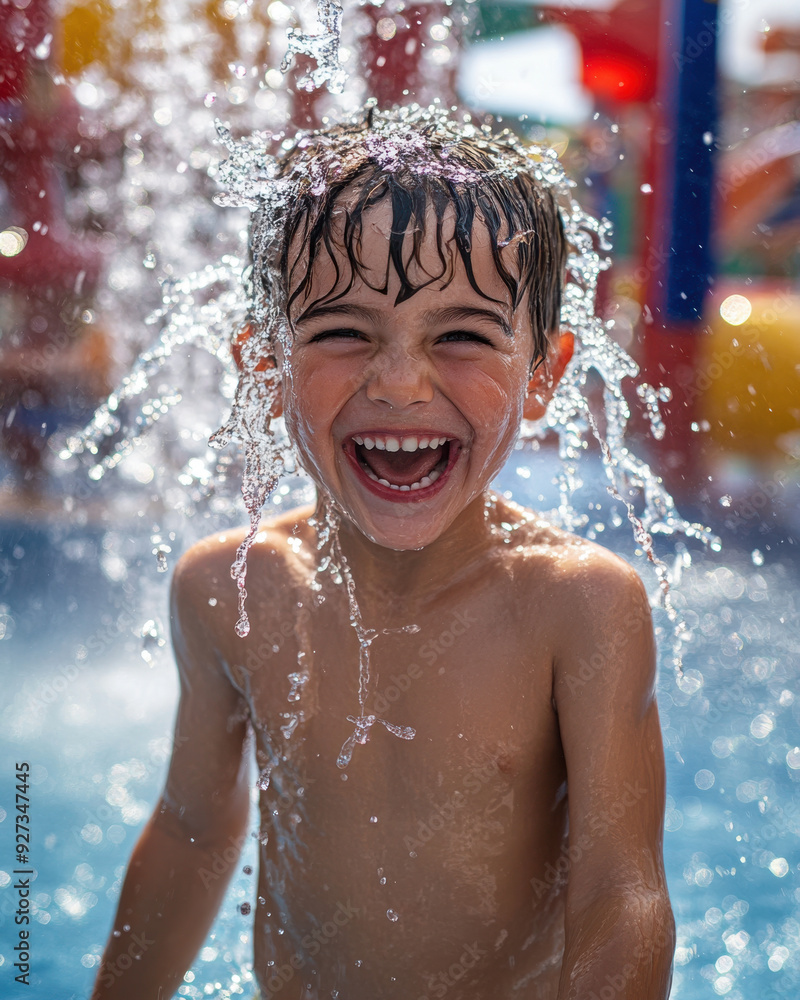 Professional photo of a child having the best time ever in a water ...