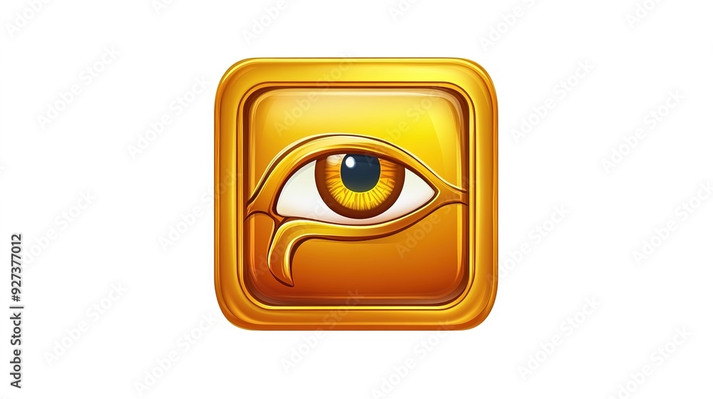 Square Slot Symbol with Bright Colors in Egyptian Style Featuring the ...