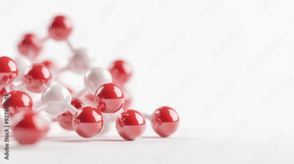 Molecular model of sodium bicarbonate, chemical substance, structure of ...