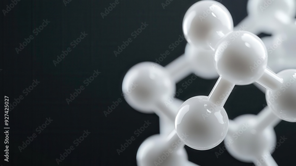 Molecular model of sodium bicarbonate, chemical substance, structure of ...
