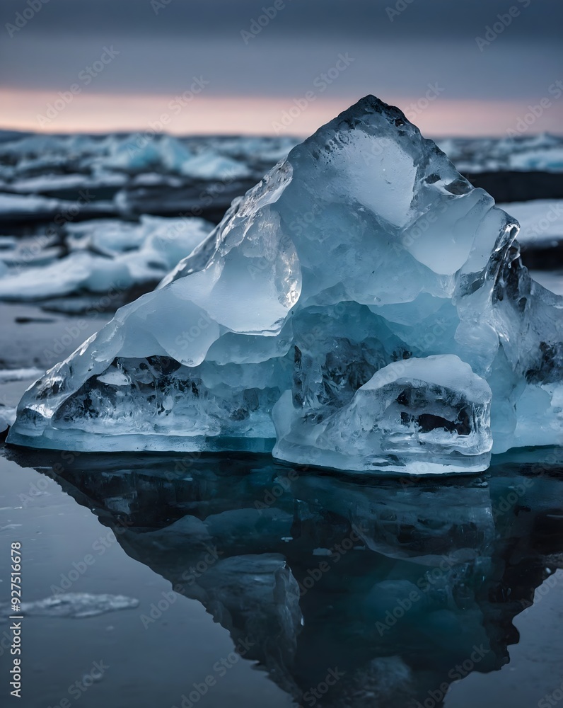 Ice melting in puddle, The environment and climate change, Global ...