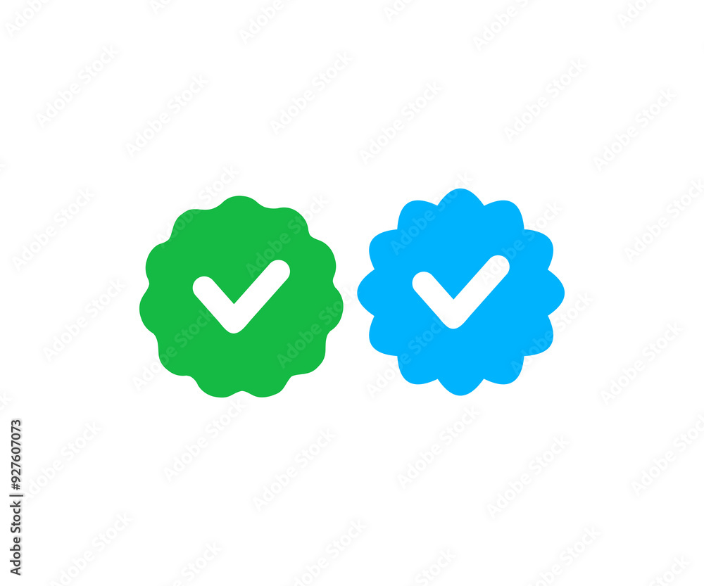 Social media verified icons. Tick in circle with zigzag. Verified badge ...