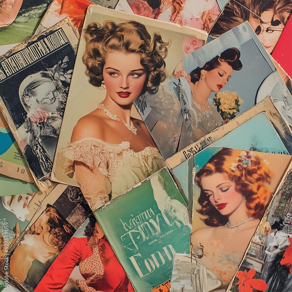 Collection of vintage fashion magazine covers featuring iconic beauty ...