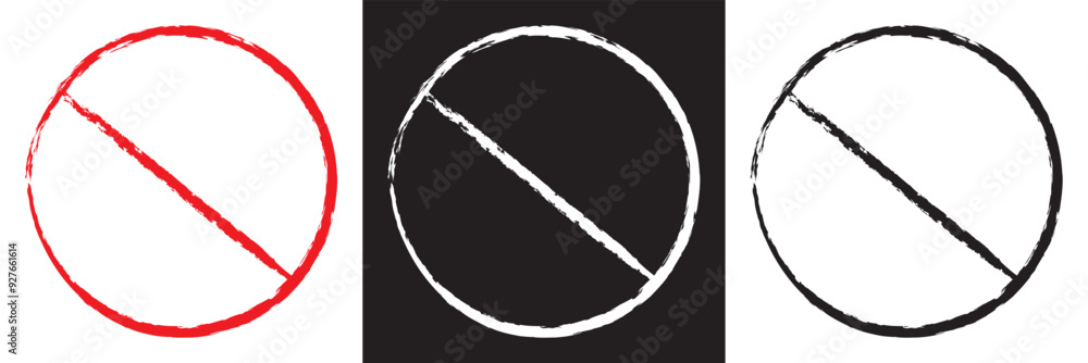 Forbidden sign in red white and black ink stamp. Forbidden empty ...