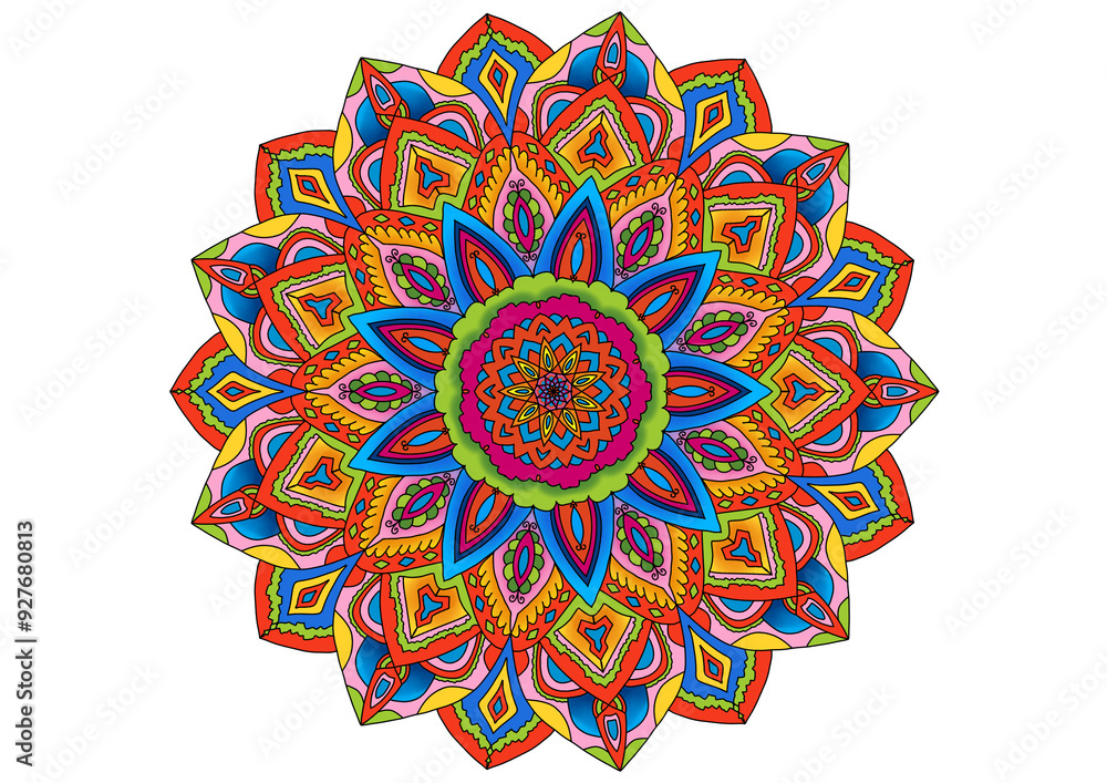 colorful madala background icon for carpet and other , madala flowers ...