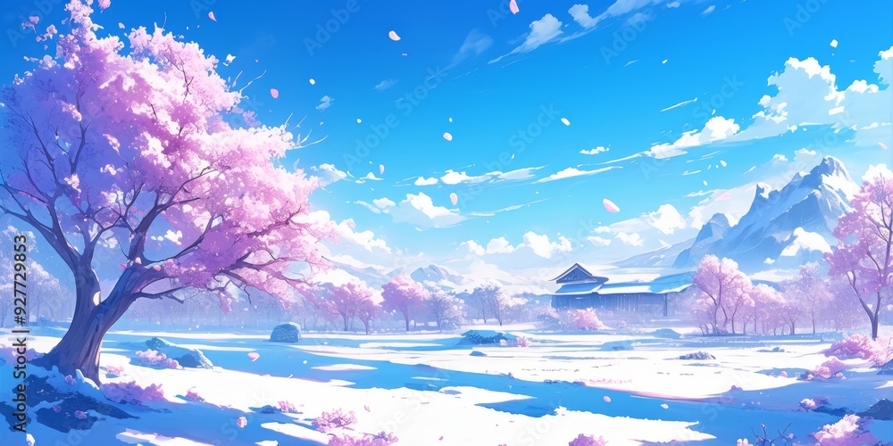 Ethereal Anime Winter Wonderland: Resilient Plum Blossoms Bloom in ...