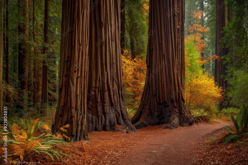 A Photography of Towering Redwood Forest: A glimpse of towering redwood ...
