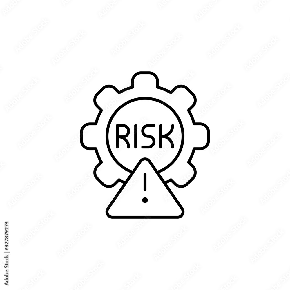 Risk Management Gear Icon - Business Strategy, Safety Protocol ...