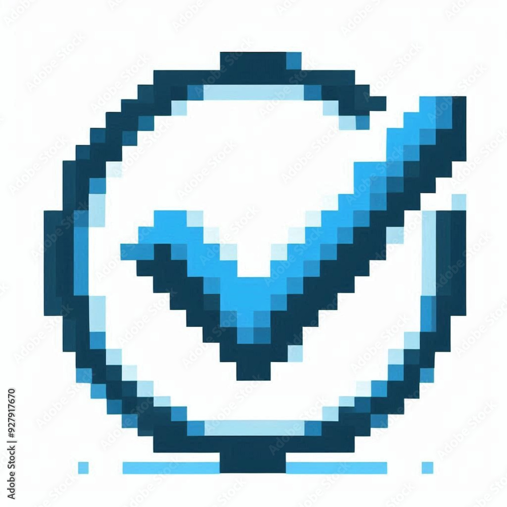 Ilustración de Stock Pixel Art Checkmark Icon Confirm | Adobe Stock