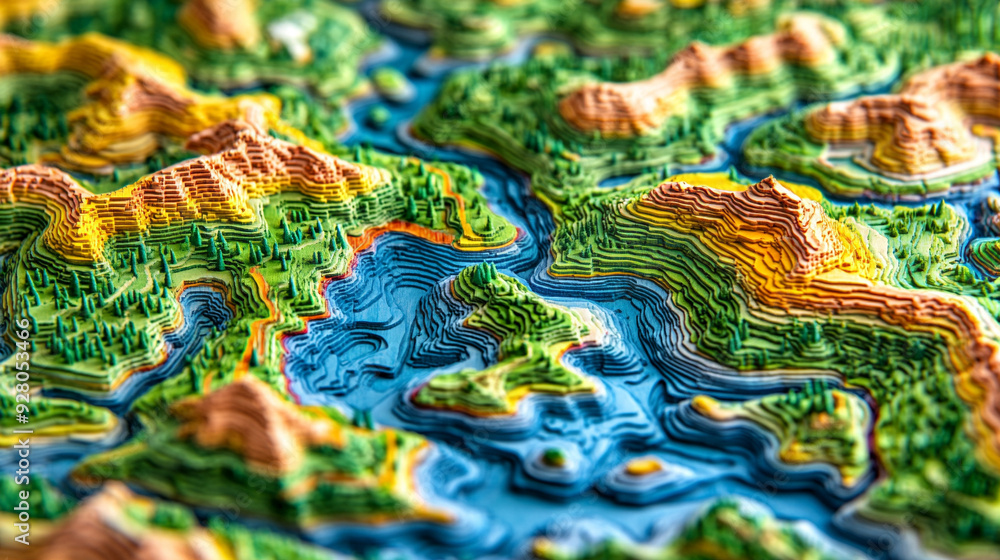GIS geodata mapping concept showcasing detailed layers of geographic ...