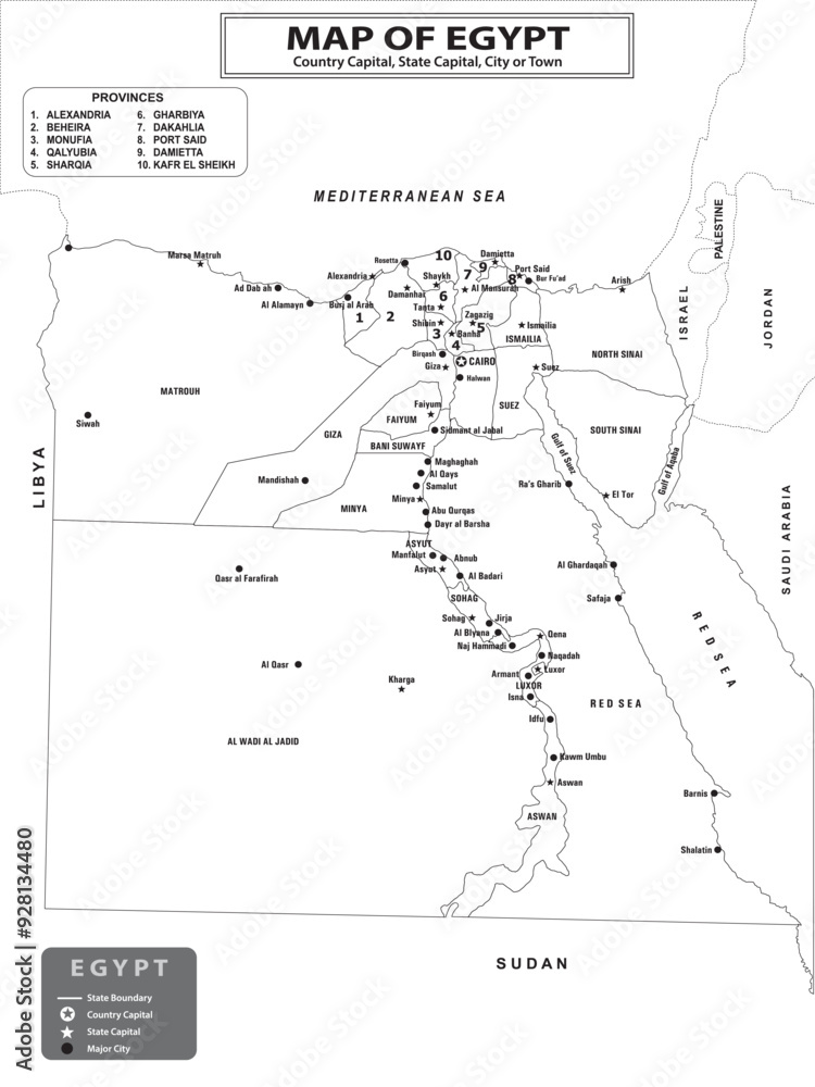 Geography politics map of countries. Map of country with capital, state ...