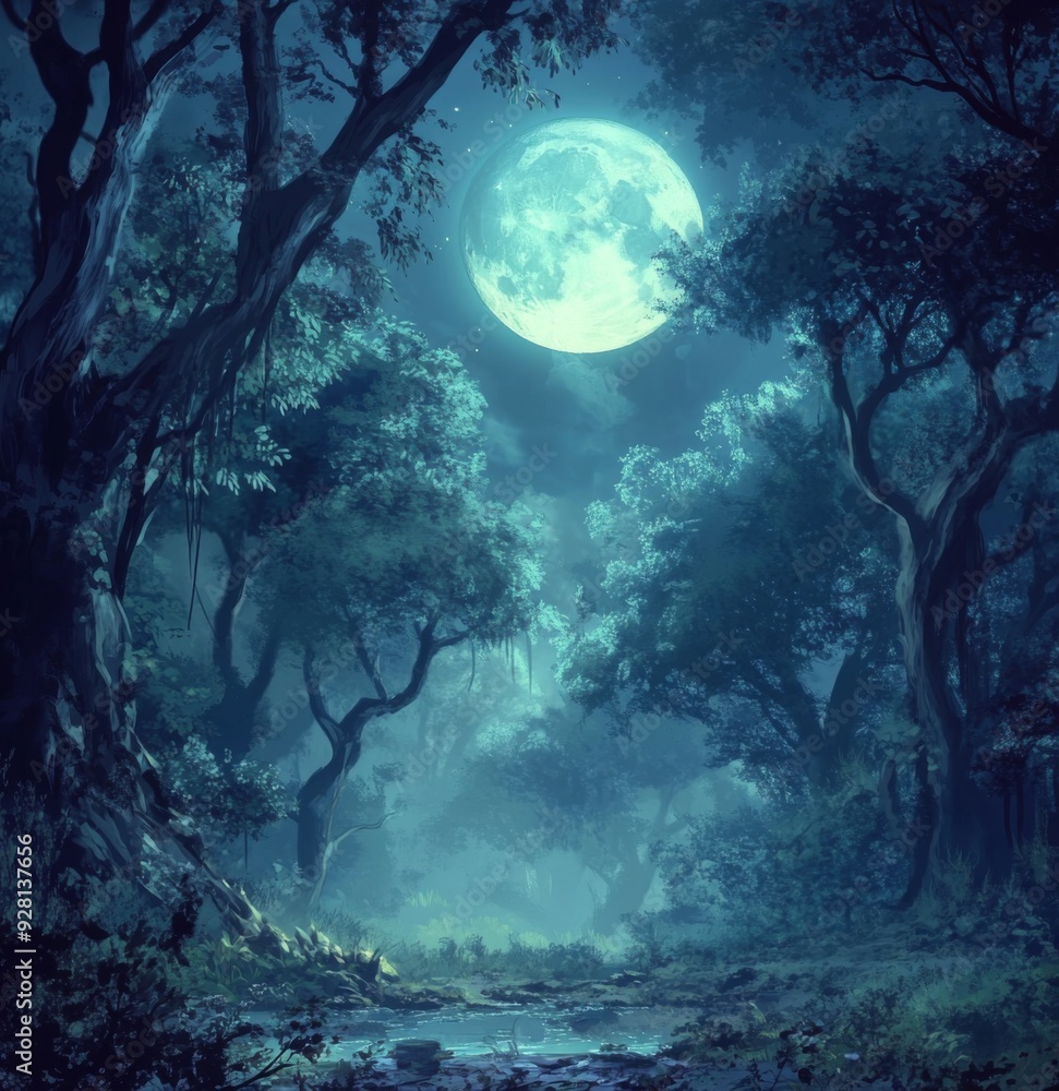 Mystical Moonlit 2025 Forest Fantasy: Enchanting Anime-Style Night in ...